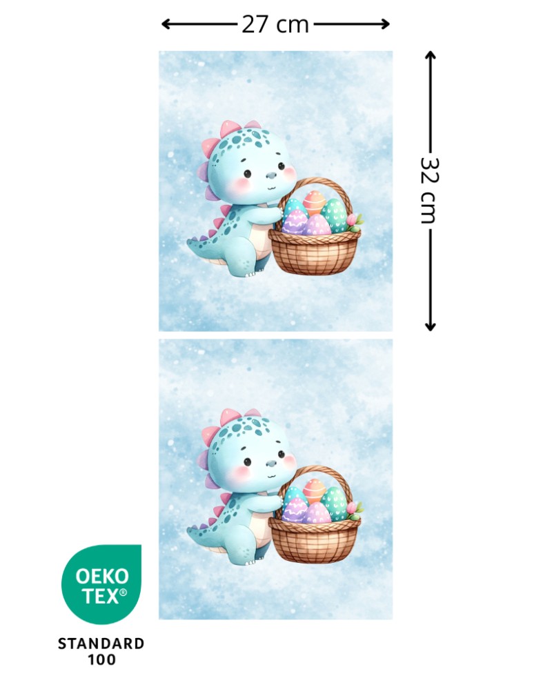 Panneau à coudre - Sac de Pâques Enfant - Dino - Oeko-Tex®